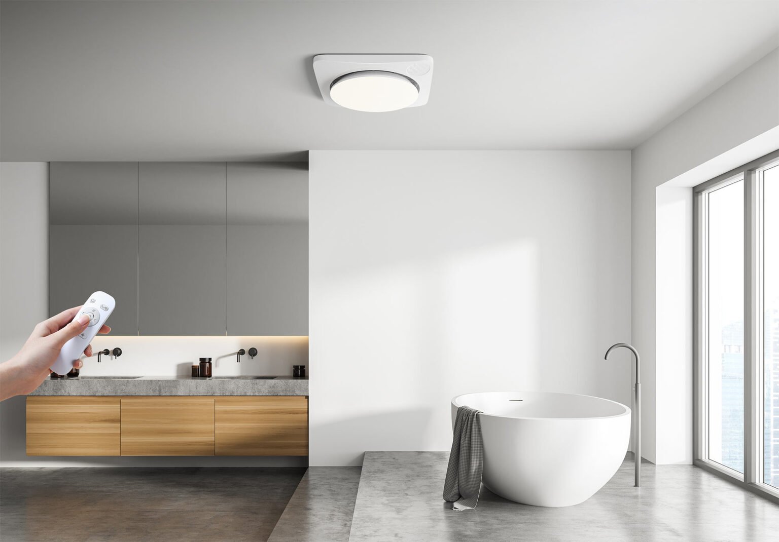 Aupu bath fan with rgb and speaker
